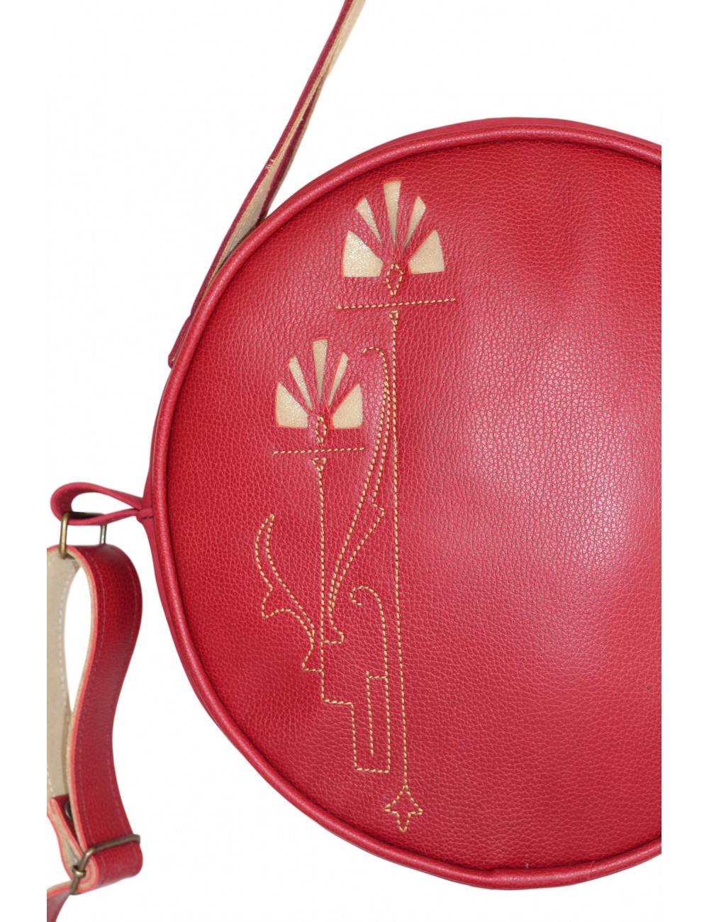 Sac rond « Le Divine » Rouge - Lèzeurs Cuir